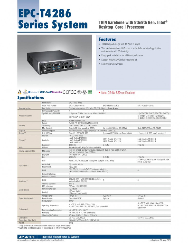 EPC-T4286 product document page 1