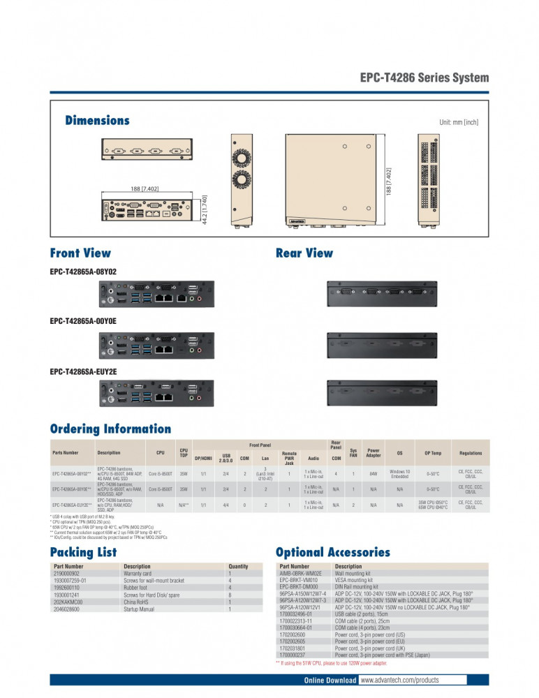 EPC-T4286 product document page 2
