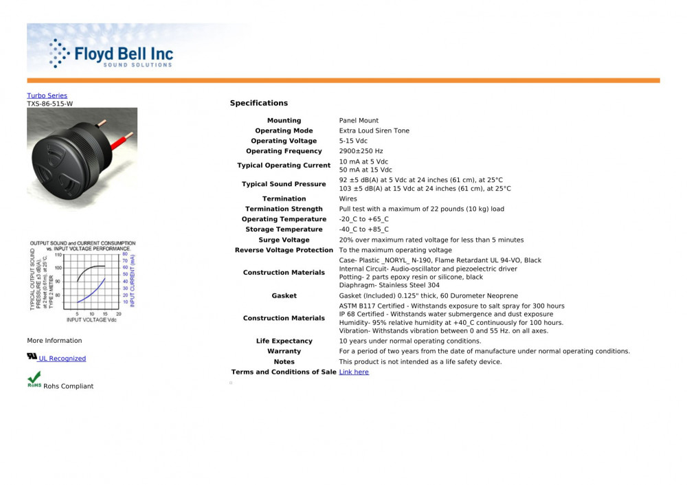 TXS-86-515-W technical documentation, page 1
