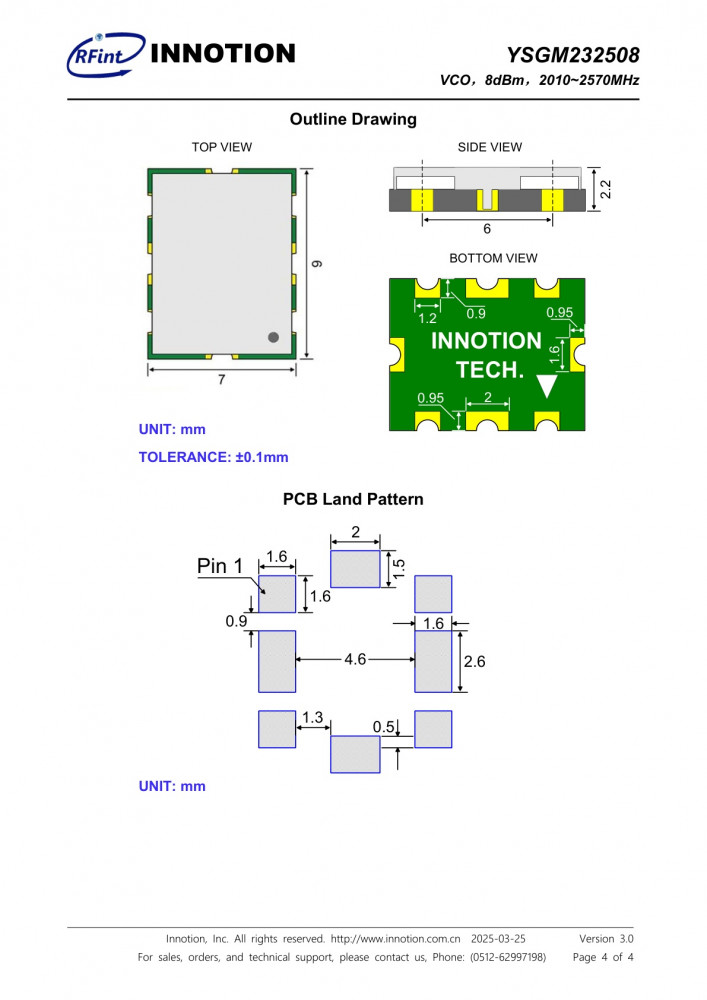 YSGM232508 datasheet page 4