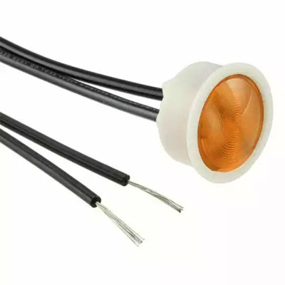 Neon Panel Mount Indicator Green .810″ Semi Dome 125V Tab Terminals