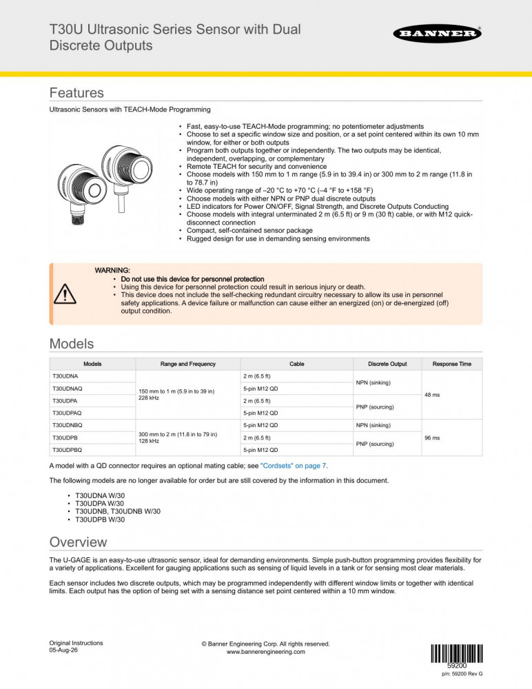 T30UDNA technical document page 1