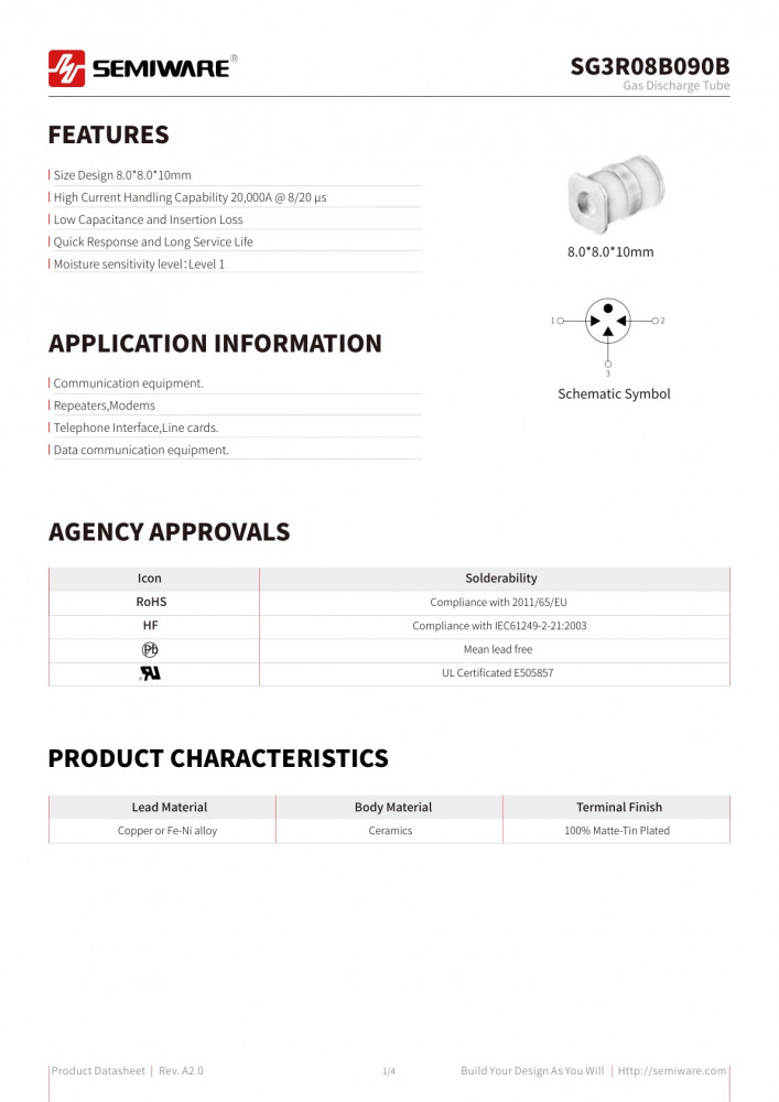 SEMIWARE SG3R08B090B datasheet page 1