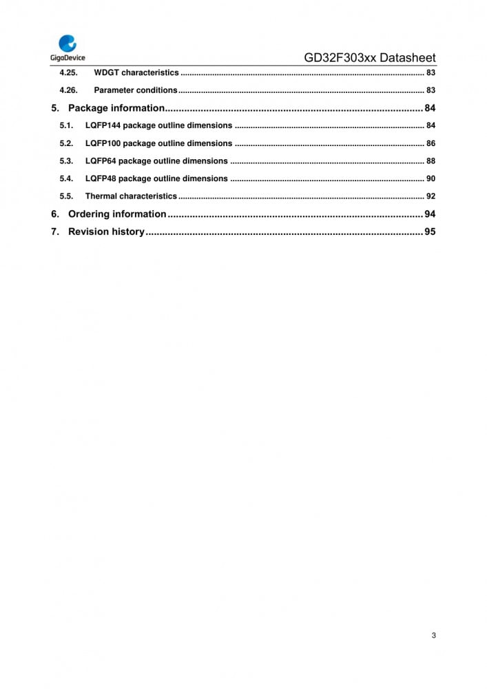 GD32F303xx datasheet page 4