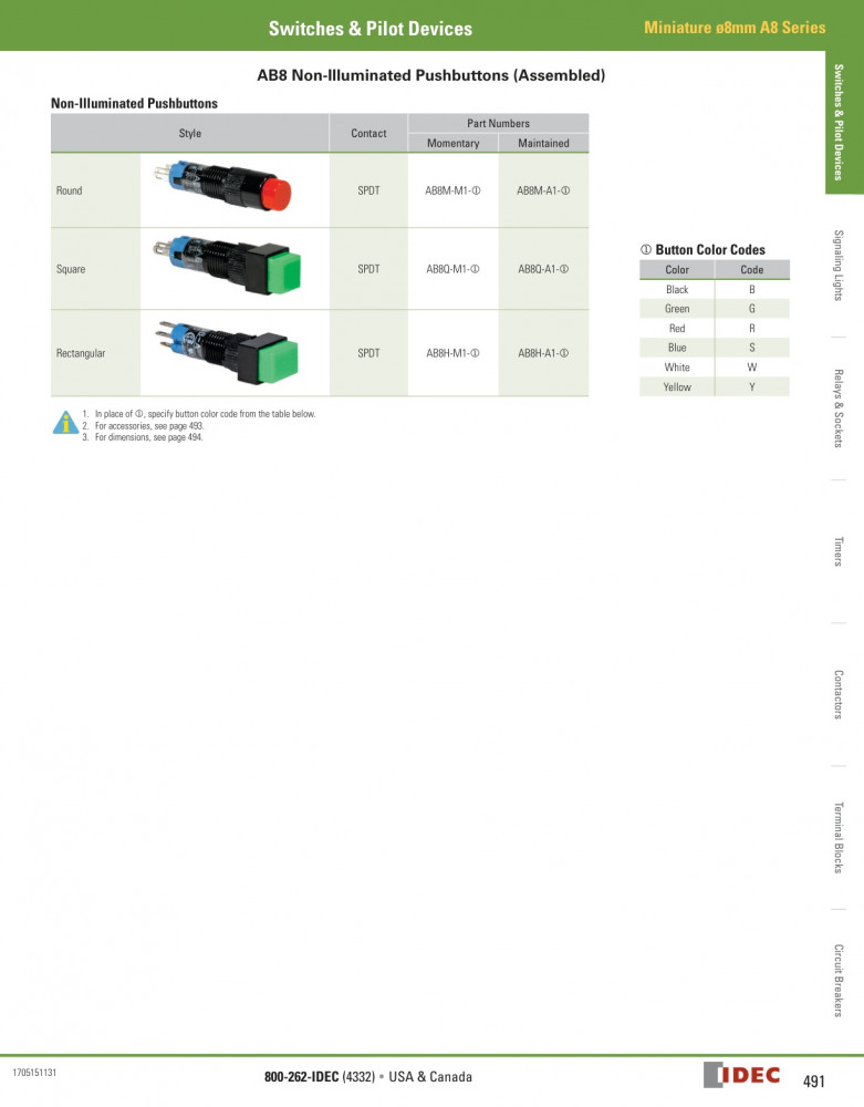IDEC A8 Series datasheet page 2