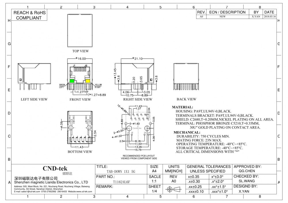 T11624L6F technical document page 1