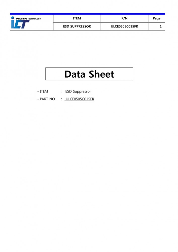 ULCE0505A015FR datasheet page 1