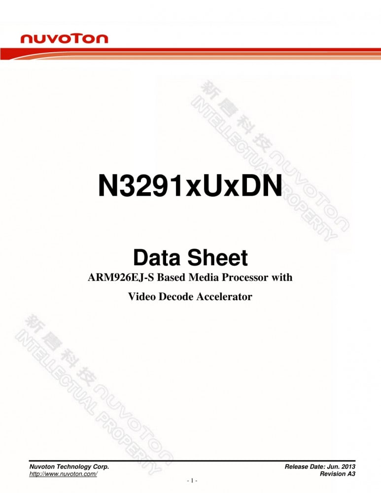 N32916U1DN datasheet page 1