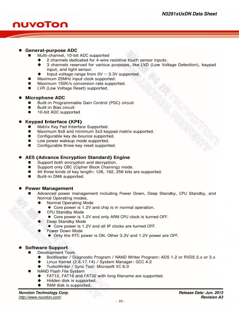 N32916U1DN datasheet page 10