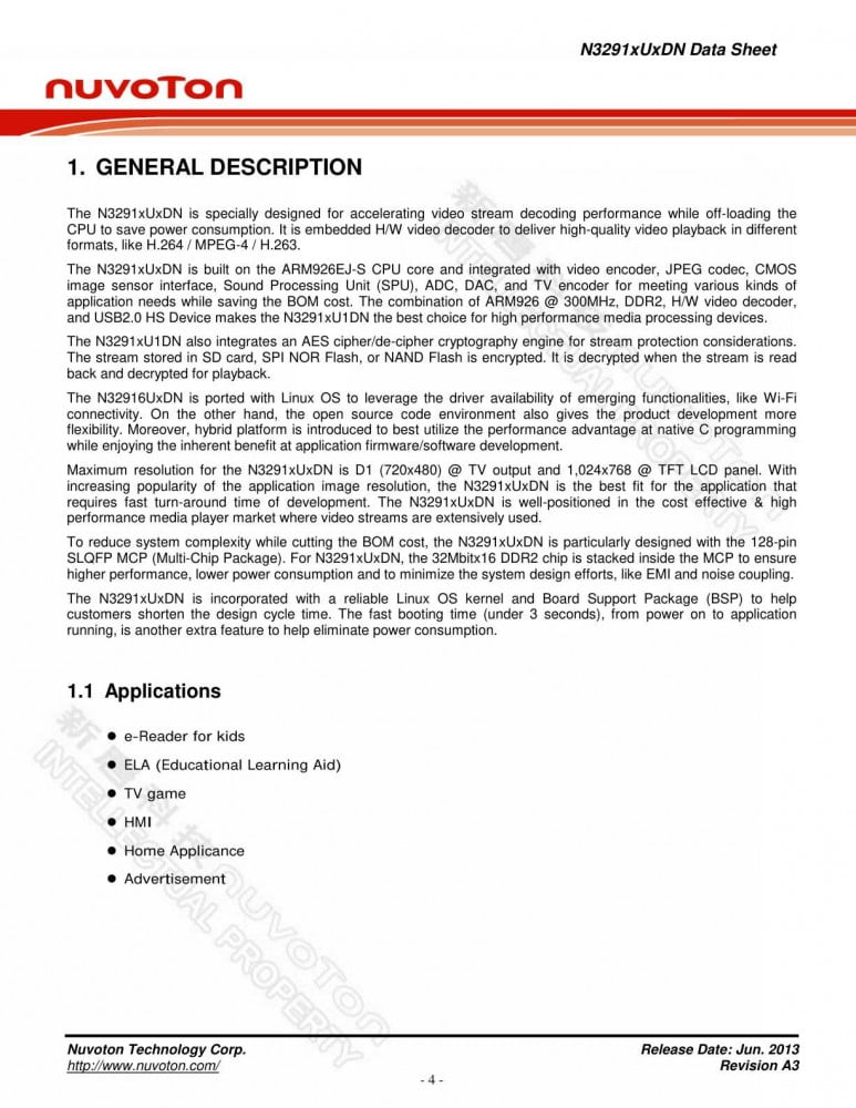 N32916U1DN datasheet page 4