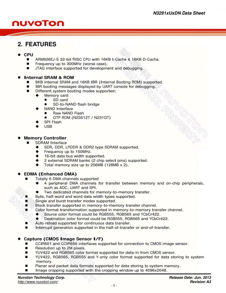 N32916U1DN datasheet page 5