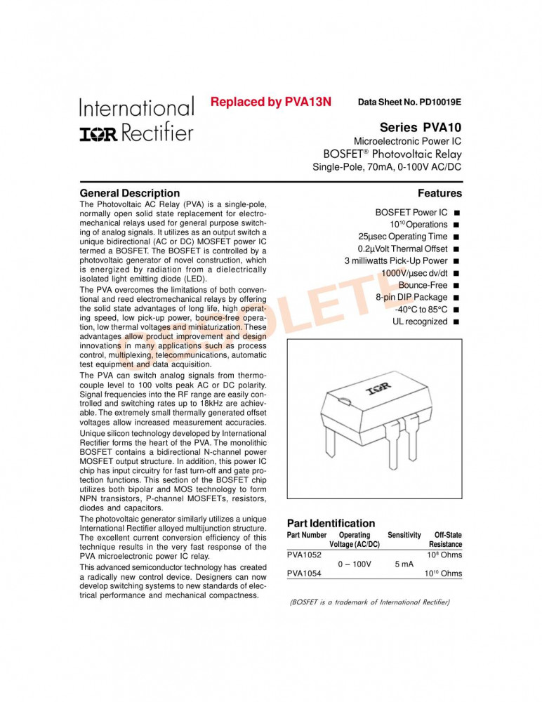 PVA1054 datasheet page 1