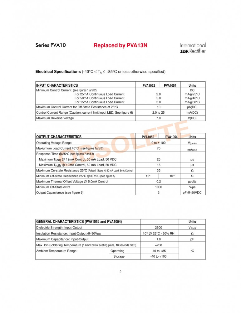 PVA1054 datasheet page 2