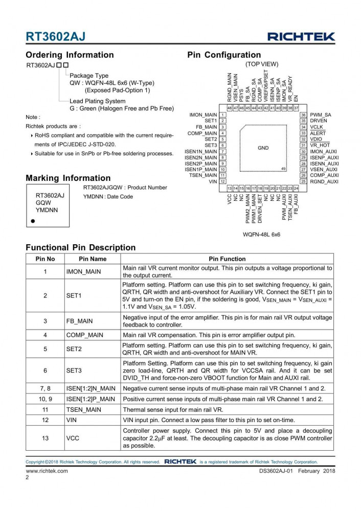 RT3602AJGQW datasheet page 2
