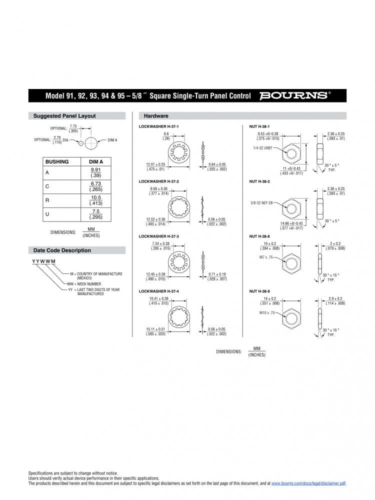 Bourns Model 91–95 datasheet page 5