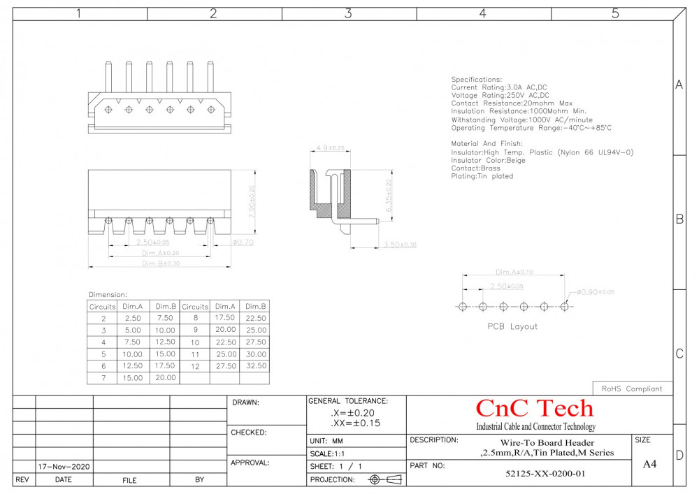 CNC Tech 52125-10-0200-01 technical document