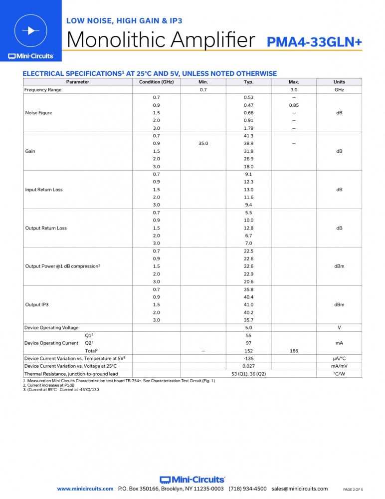 PMA4-33GLN+ datasheet page 2