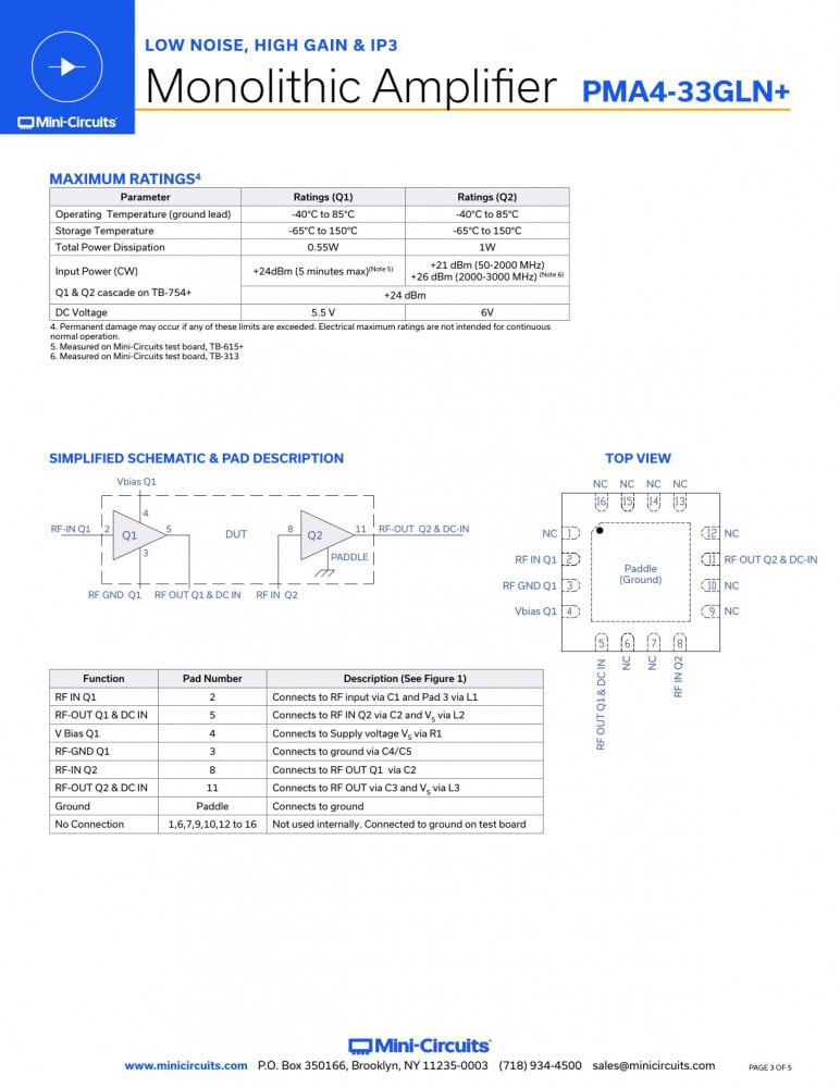 PMA4-33GLN+ datasheet page 3