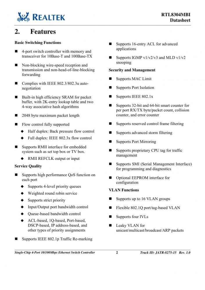 RTL8304MBI-CG datasheet page 8