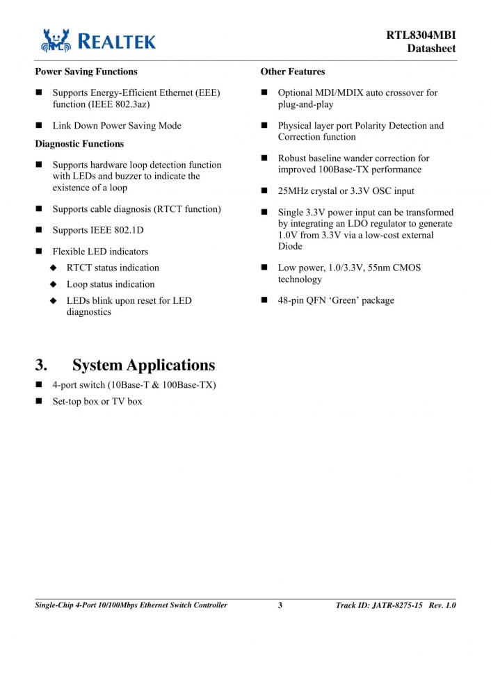 RTL8304MBI-CG datasheet page 9