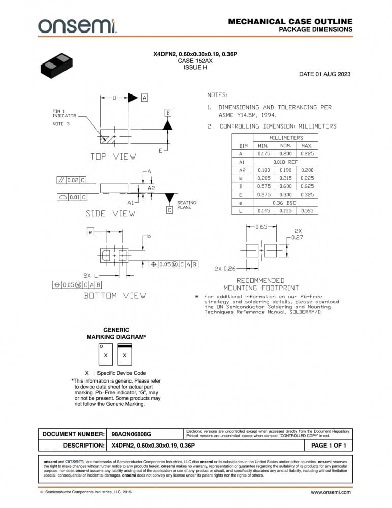 ESD5101AFCT5G package dimensions page 7