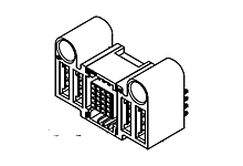 EXTreme Ten60Power Vertical Receptacle without Guides, 1 DC Power Circuit, Press Fit Tail