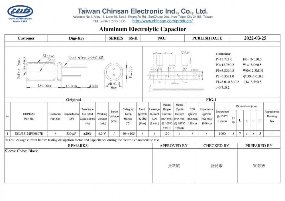Chinsan SS-H series datasheet page 5
