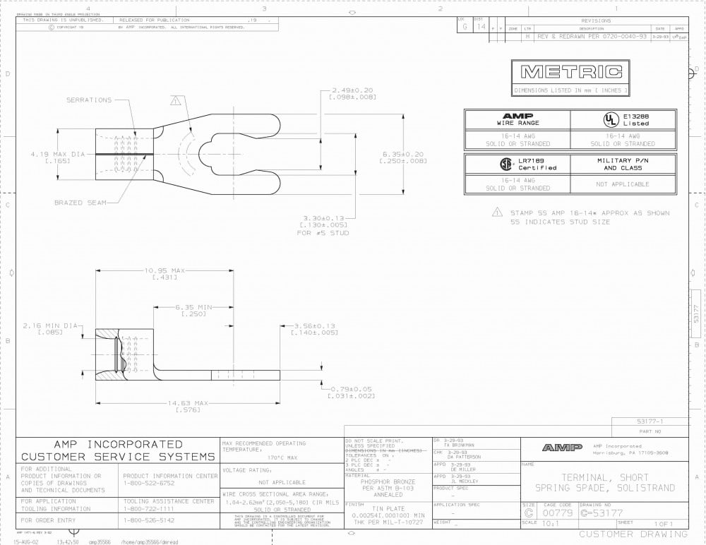 TE Connectivity AMP 53177 drawing page