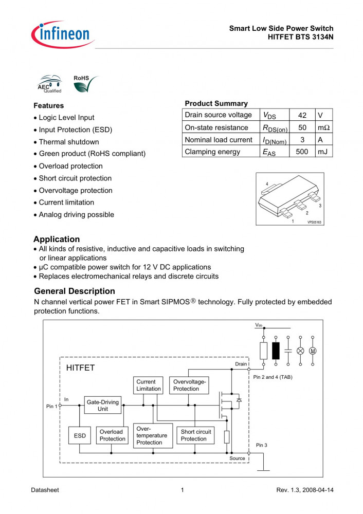 BTS3134N datasheet page 1