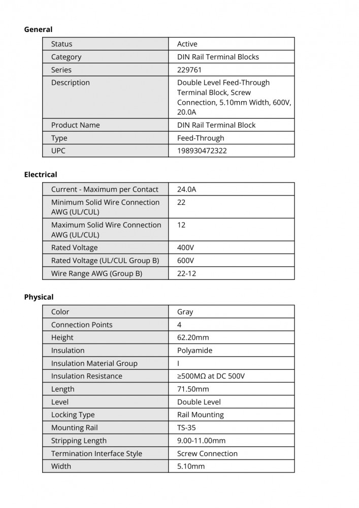 Technical document image 2 for MOLEX 2297610201