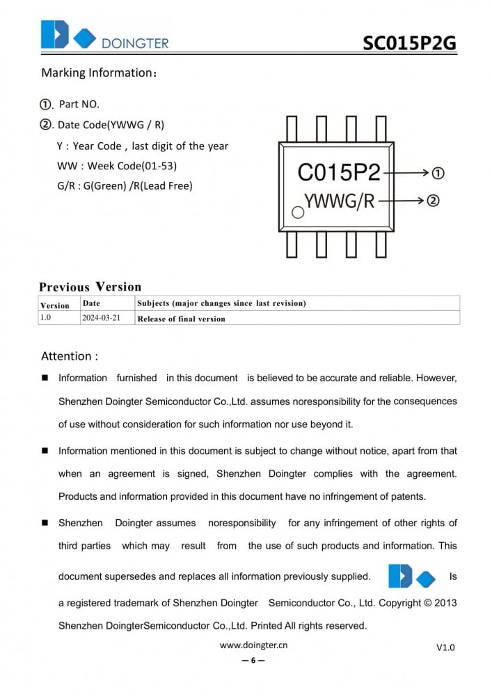 SC015P2G datasheet page 6
