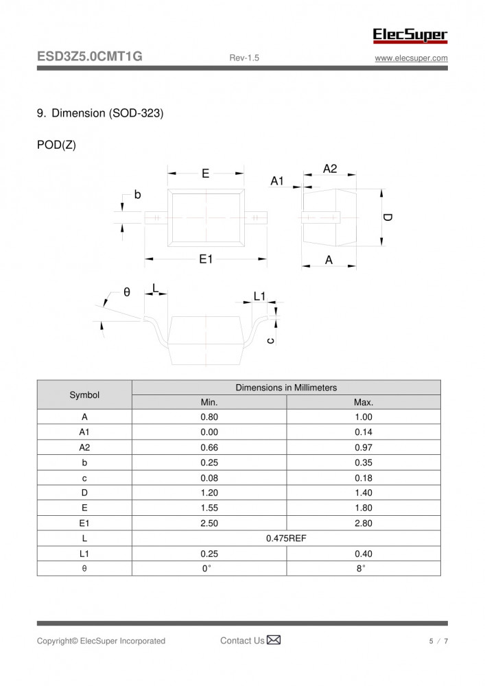 ESD3Z5.0CMT1G datasheet page 5