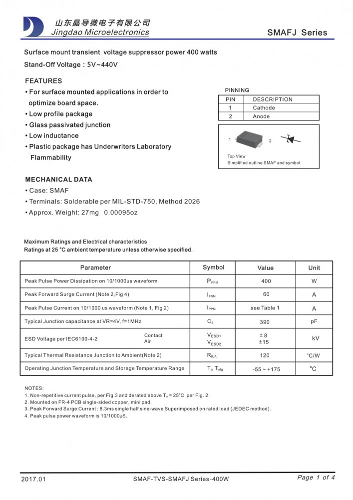 SMAFJ440A datasheet page 1