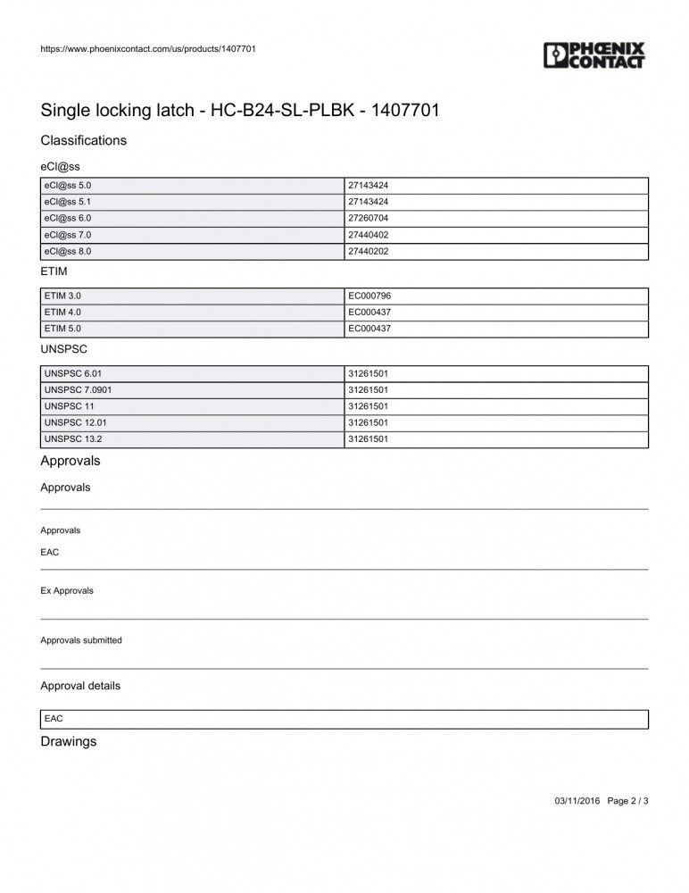 Phoenix Contact 1407701 technical document image 2