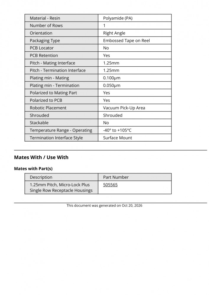 MOLEX 5055671584 product document preview, page 3