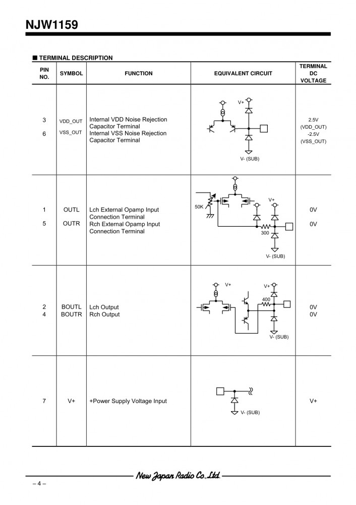 NJW1159V-TE1 datasheet page 4