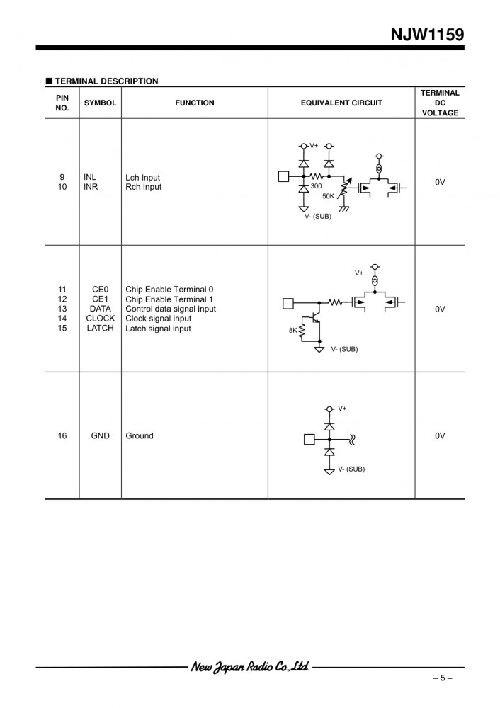 NJW1159V-TE1 datasheet page 5