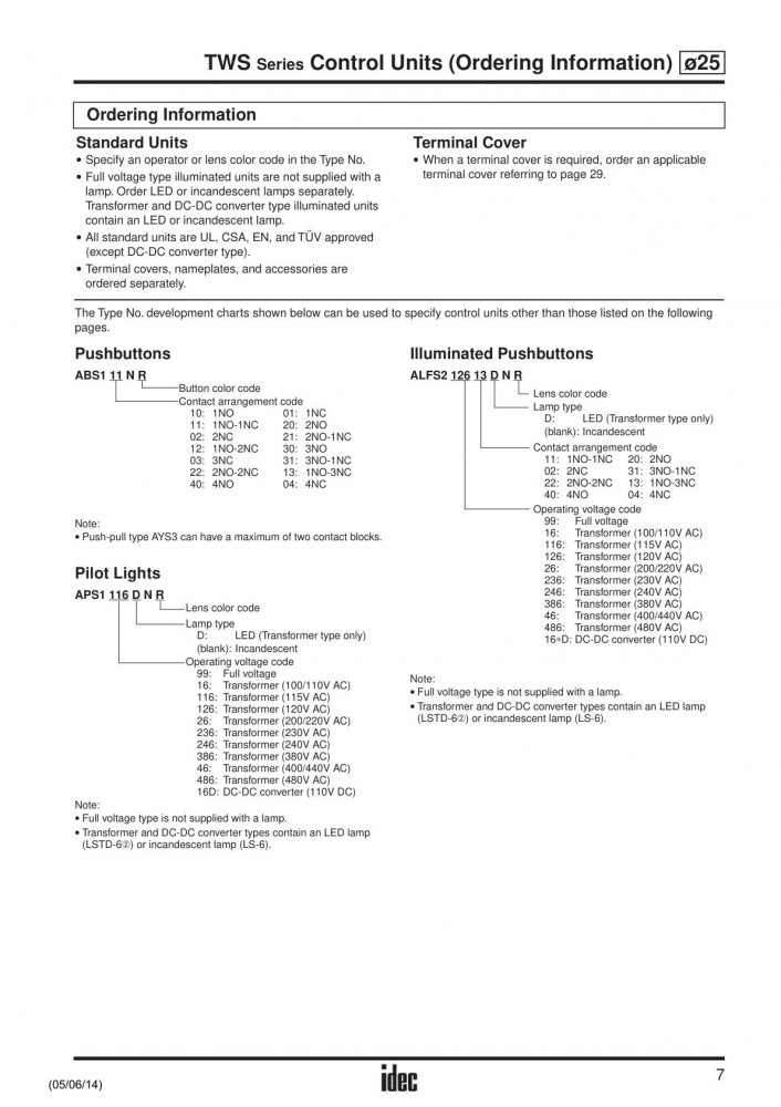 IDEC TWS Series document page 7