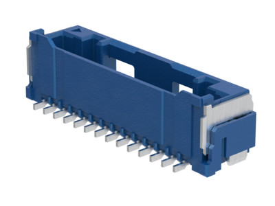 1.50mm Pitch, CLIK-Mate PCB Receptacle, Single Row, Surface Mount, Vertical, Tin Plating, Positive Lock, with Pick-and-Place Polyimide Tape, 2 Circuits, Blue