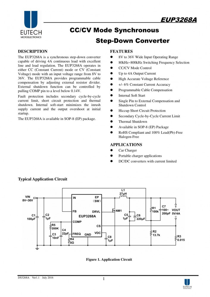 EUP3268A datasheet page 1