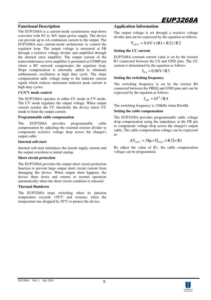 EUP3268A datasheet page 8