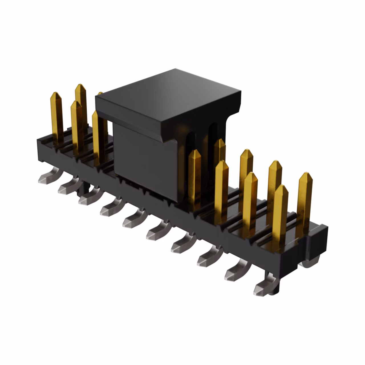 Milli-Grid Header, Vertical, Surface Mount, 20 Circuits, 0.38µm Gold (Au) Plating, Mating Pin Length 3.20mm, with Cap and Pegs, Tube, Lead-Free for sale