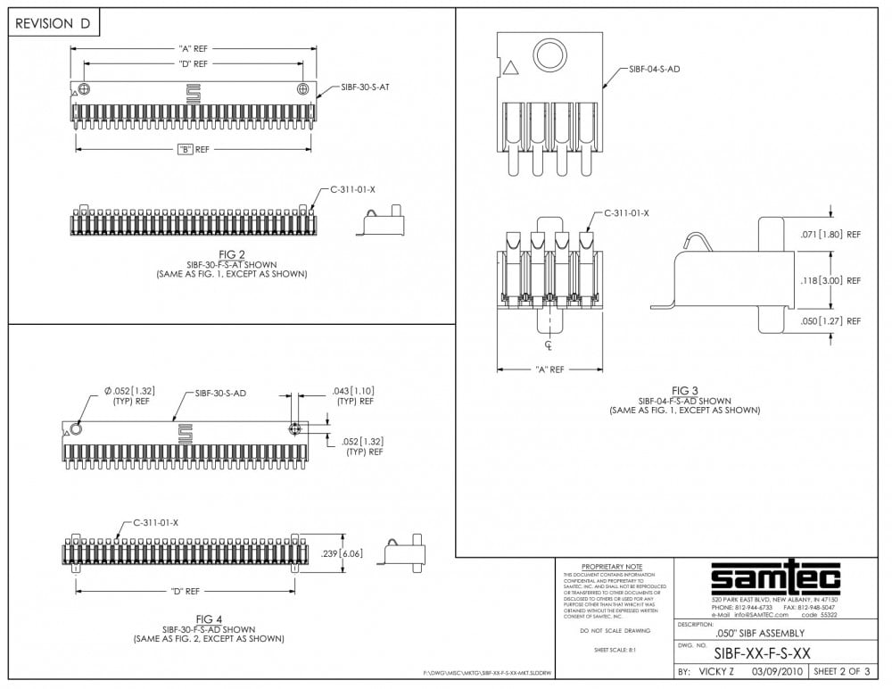 Samtec SIBF assembly drawing page 2