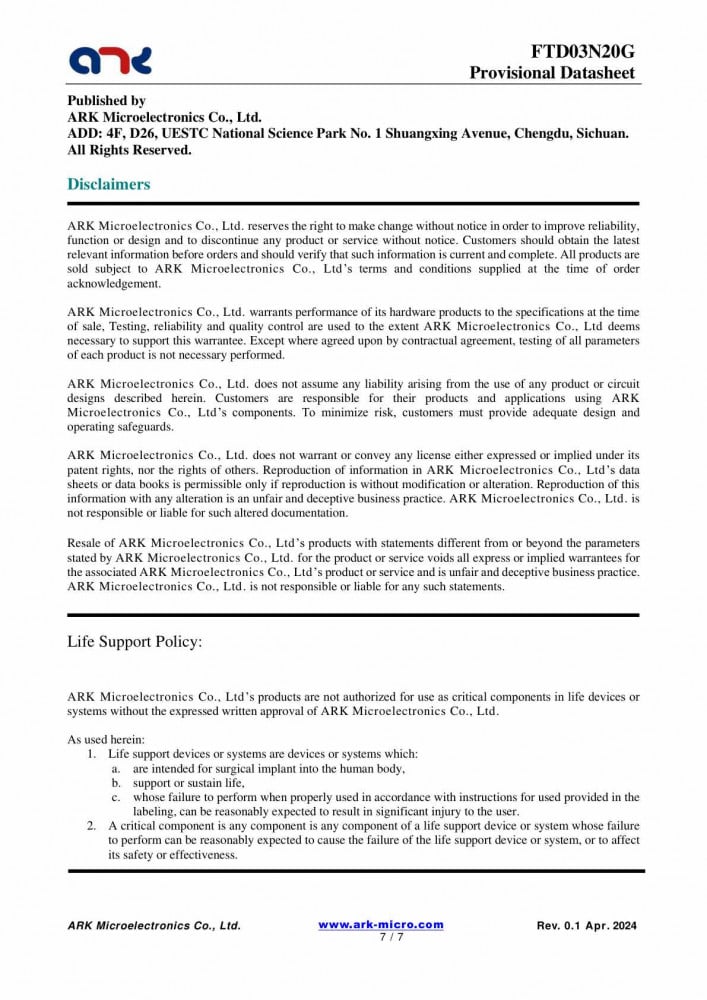 FTD03N20G datasheet page 7