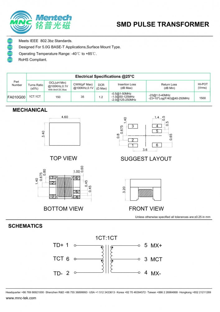 FA010G00 technical document page