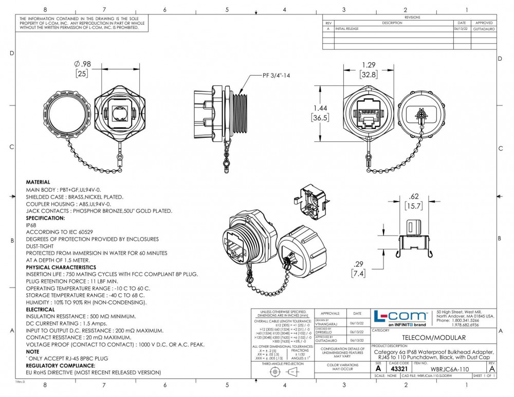 L-com WBRJC6A-110 technical drawing preview