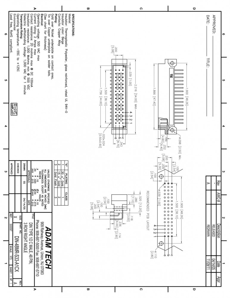ADAM TECH DIN-48MR-S33-A1CX product drawing