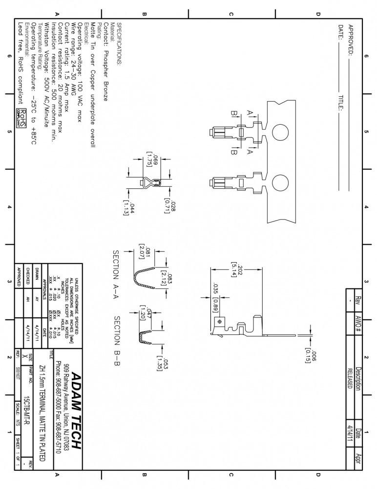 ADAM TECH 15CTB-MT-R product document image