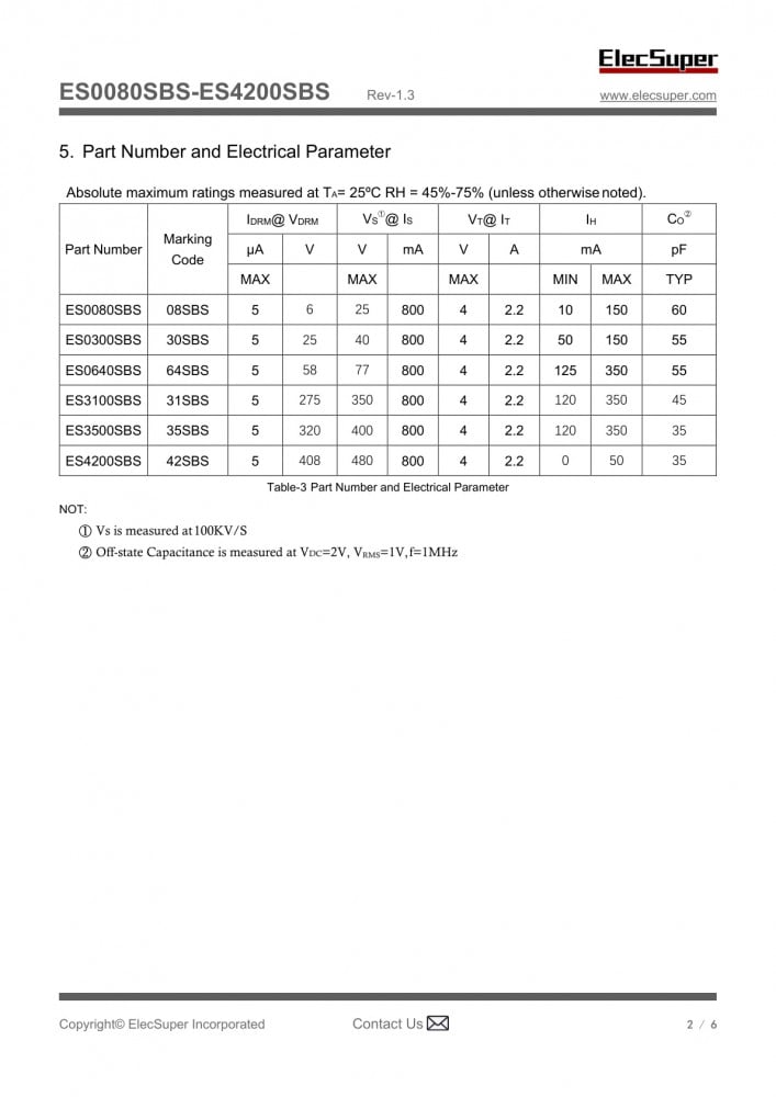 ES3100SBS datasheet page 2