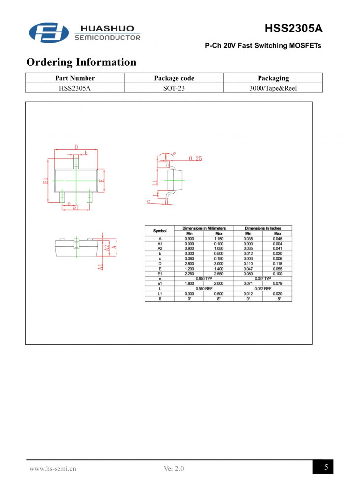 HSS2305A datasheet page 5